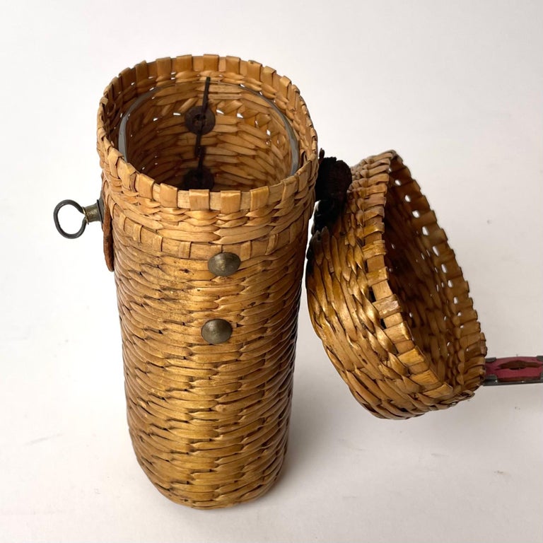 Charming Rattan Glass Case with Glass from Vichy, France. Early 20th ...