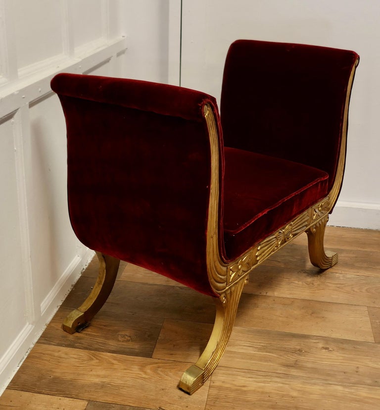 Charming Regency Style Window Seat or Salon Chaise For Sale at 1stDibs