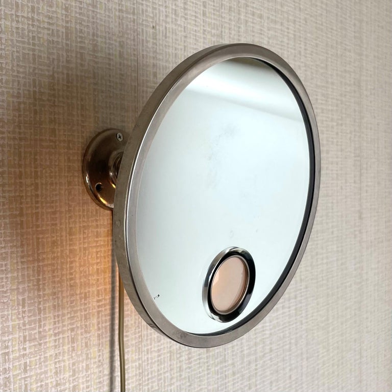 Charming Shaving Mirror with an integrated lamp. Art Deco 1930s For ...