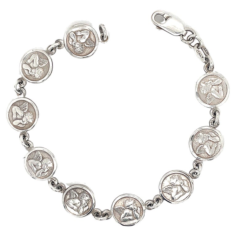 Charming Sterling Angel Bracelet For Sale at 1stDibs