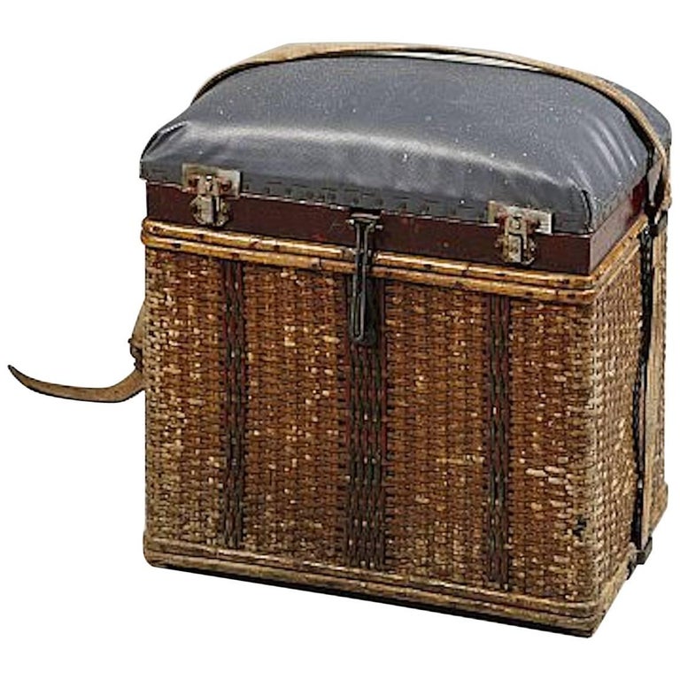 Charming Swedish Fishing Basket / Stool, Circa 1900 at 1stDibs