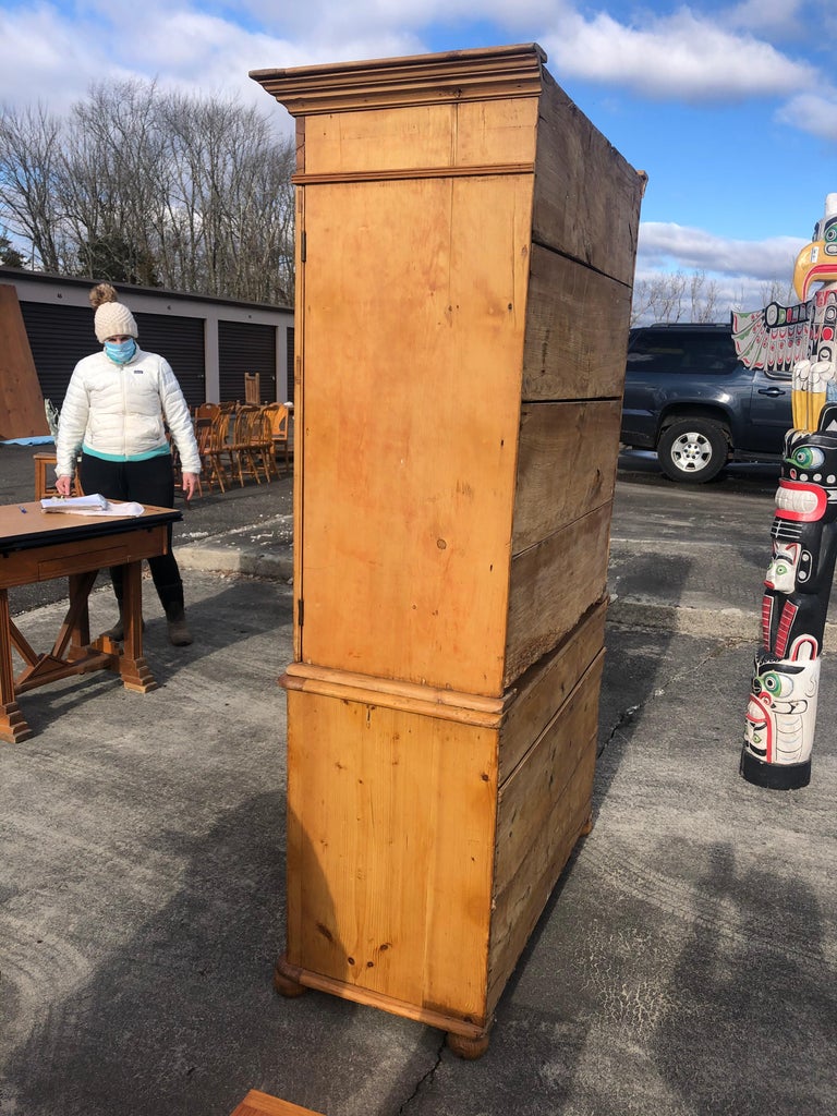 Charming Very Large Natural Pine Rustic Armoire Cabinet at 1stDibs