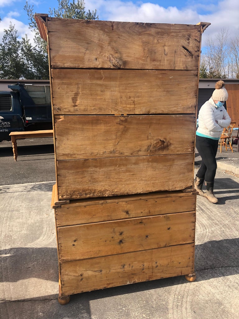 Charming Very Large Natural Pine Rustic Armoire Cabinet at 1stDibs