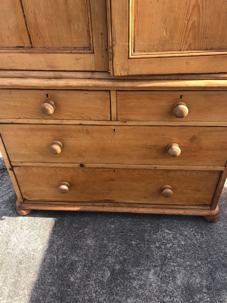 Charming Very Large Natural Pine Rustic Armoire Cabinet at 1stDibs