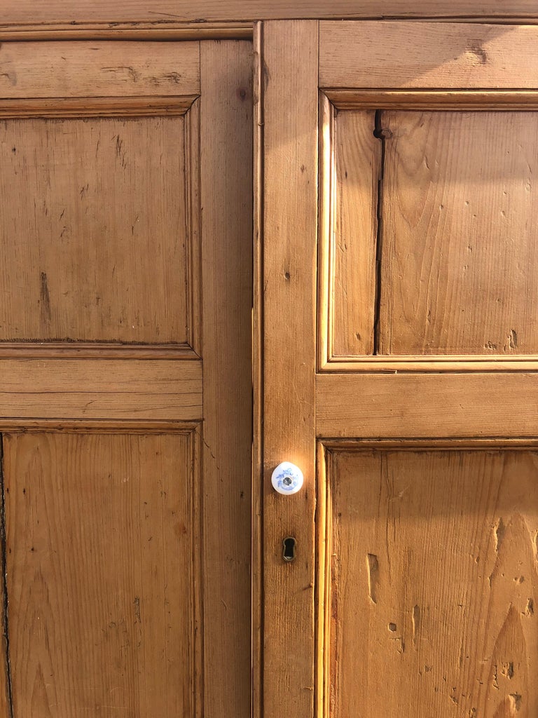 Charming Very Large Natural Pine Rustic Armoire Cabinet at 1stDibs