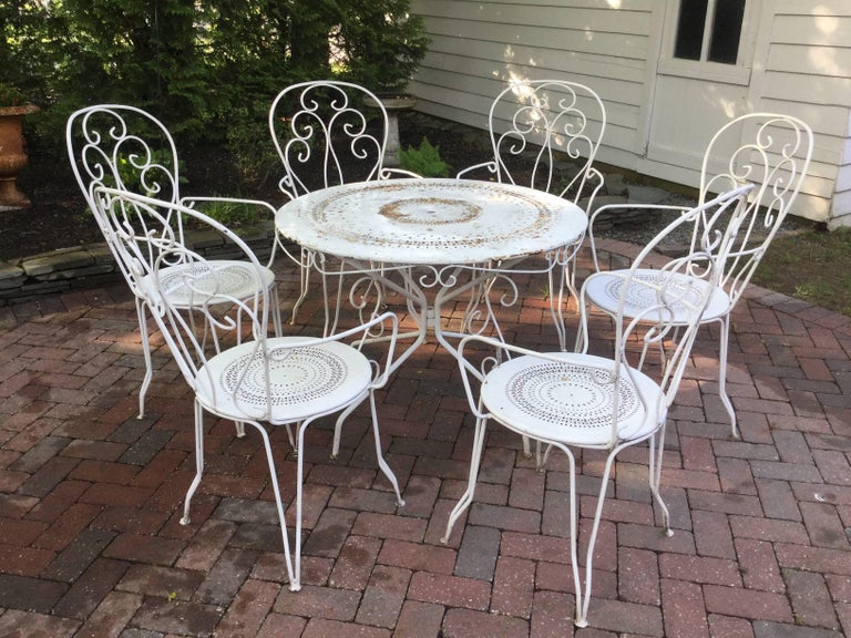 Charming Vintage French Bistro Dining Table and Chairs at 1stDibs ... Charming Vintage French Bistro Dining Table and Chairs at 1stDibs ...