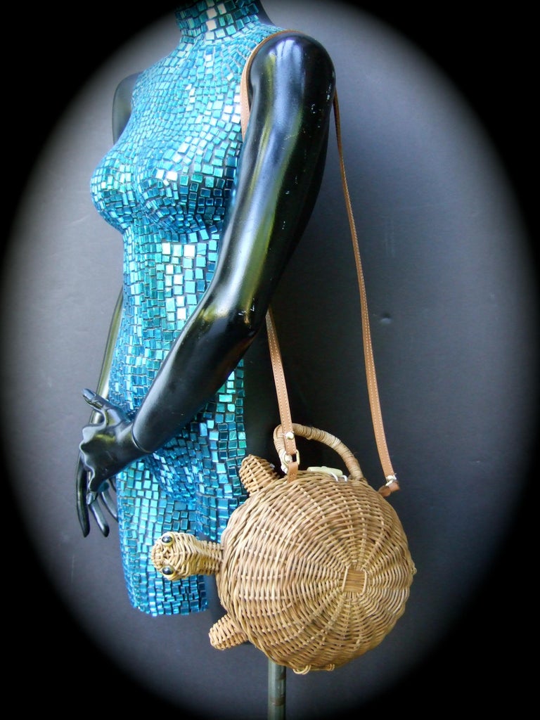 Charming Woven Wicker Turtle Design Versatile Handbag - Shoulder Bag c ...