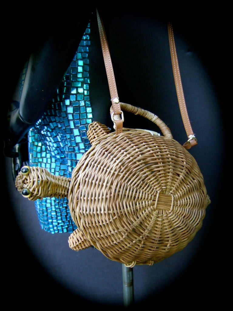 Charming Woven Wicker Turtle Design Versatile Handbag - Shoulder Bag c ...