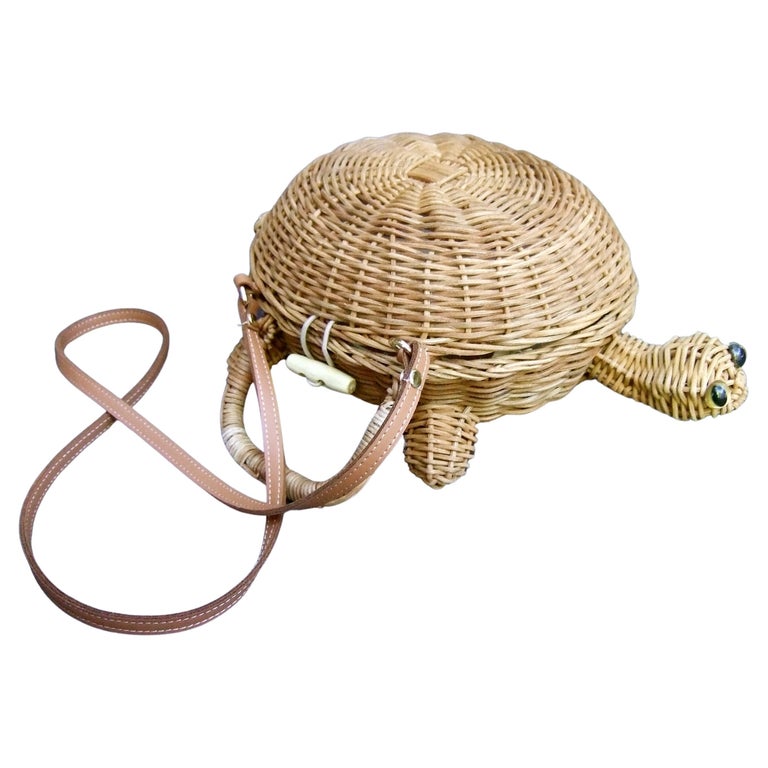 Charming Woven Wicker Turtle Design Versatile Handbag - Shoulder Bag c ...