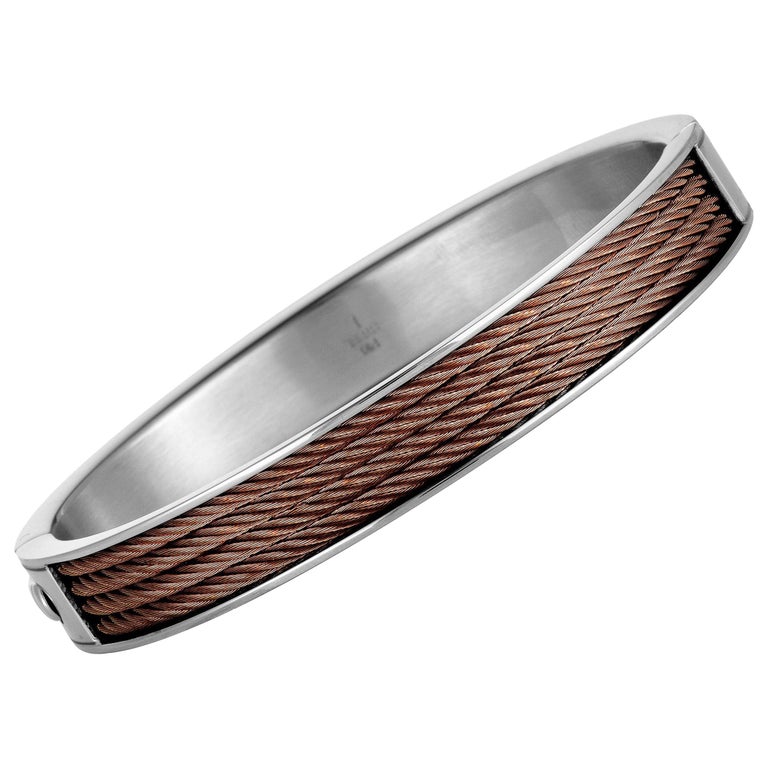 Charriol Forever Stainless Steel and Bronze PVD Cable Bangle Bracelet ...