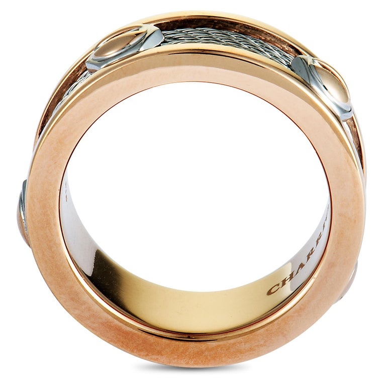Charriol Forever Stainless Steel and Rose PVD Screws Cable Band Ring at ...
