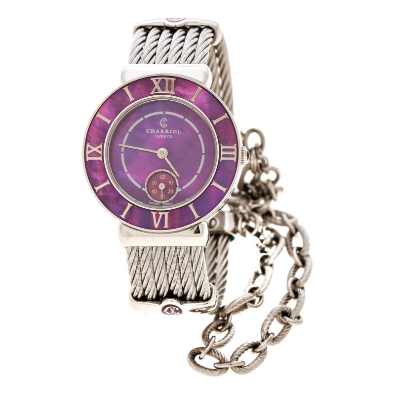 Tissot Purple Mother Of Pearl Generosi-T T007309A Women's Wristwatch 24 ...