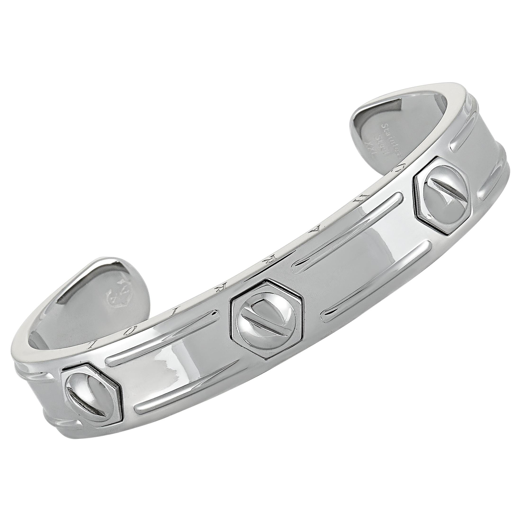 Charriol Rotonde Stainless Steel Bangle Bracelet Size XXL at 1stDibs