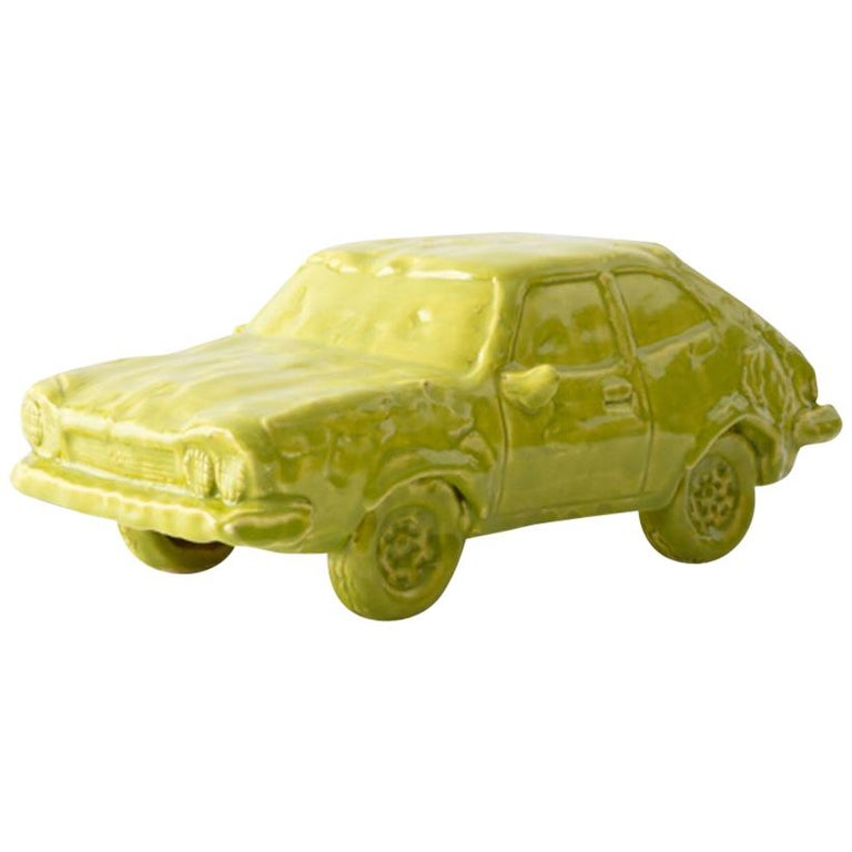 "Chartreuse Accord" Glazed Ceramic Car Sculpture For Sale at 1stDibs