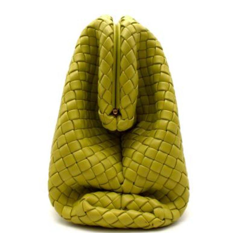 chartreuse Intrecciato leather Clasp clutch bag For Sale at 1stDibs ...