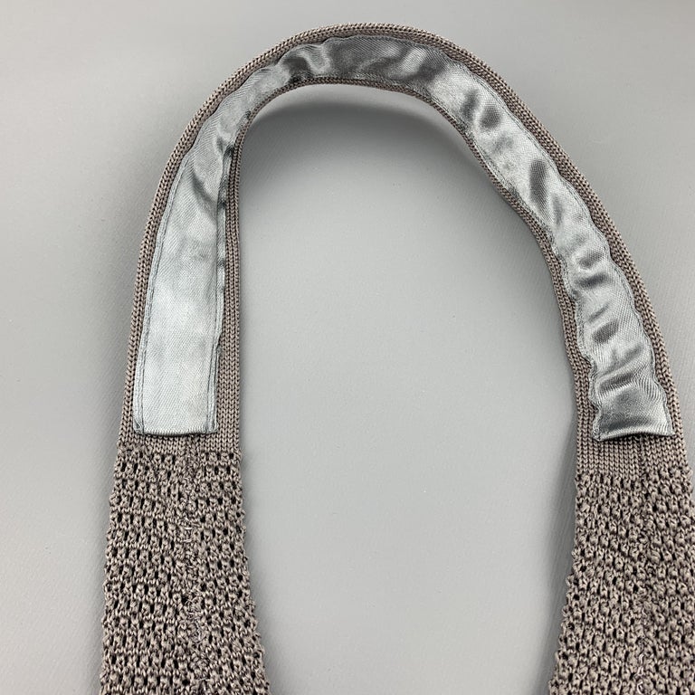 CHARVET Gray Silk Textured Knit Tie For Sale at 1stDibs