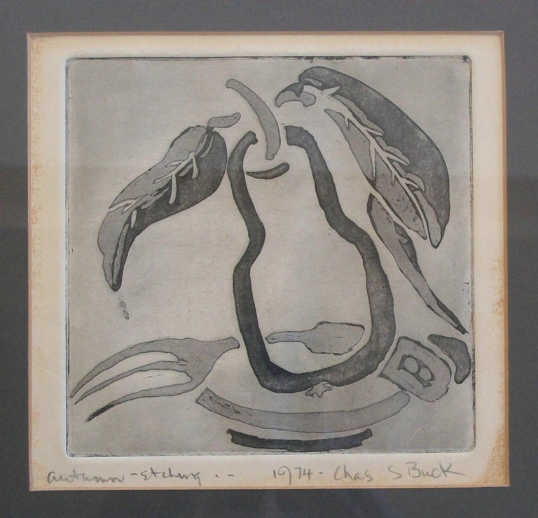 CHAS S. BUCK - 'Autumn Etching' - Mid Century Still Life - Framed ...