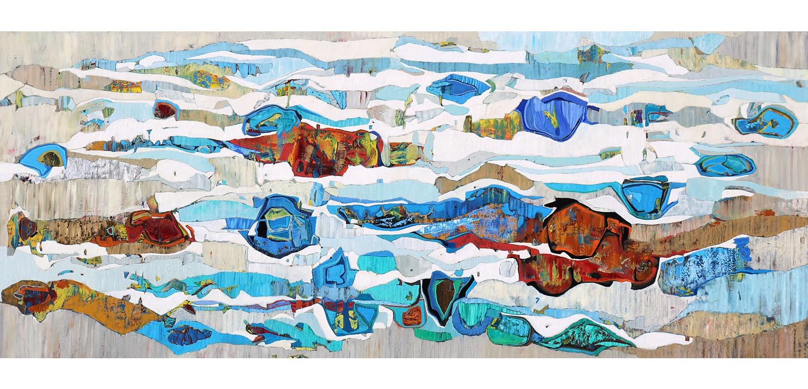 Chase Langford - "Lancaster Road 3" Abstract oil painting in grey ...