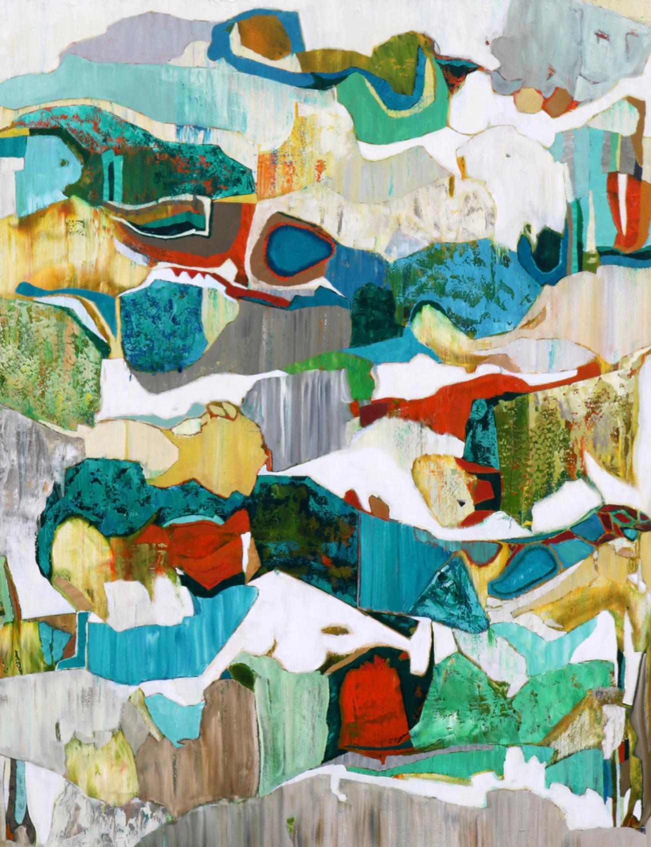 Chase Langford - "Emerald Bay 43" Abstract expressionist landscape oil ...