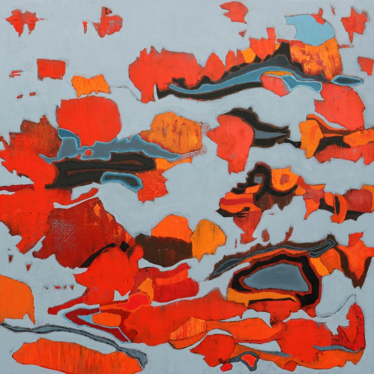 Chase Langford - "Lancaster Road 3" Abstract oil painting in grey ...