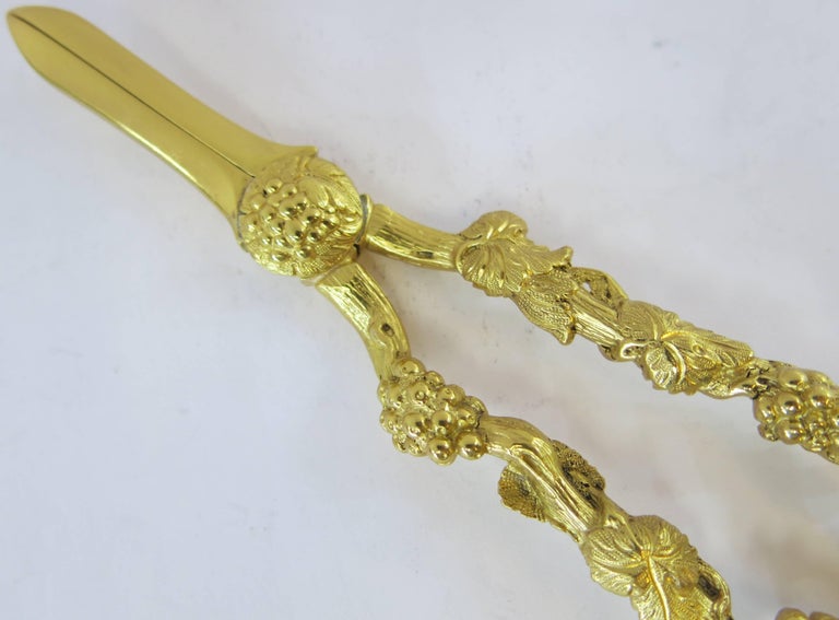 Chased Grape and Vine, Antique Victorian, Sterling Silver Gilt Grape Scissors at 1stDibs