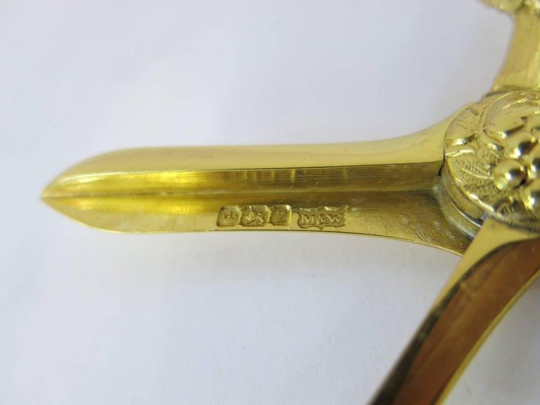 Chased Grape and Vine, Antique Victorian, Sterling Silver Gilt Grape Scissors at 1stDibs