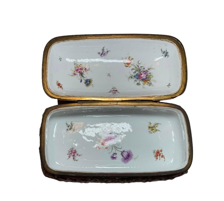 Chateau De Tuileries Porcelain Rectangular Casket For Sale at 1stDibs