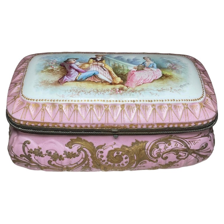 Chateau De Tuileries Porcelain Rectangular Casket For Sale at 1stDibs