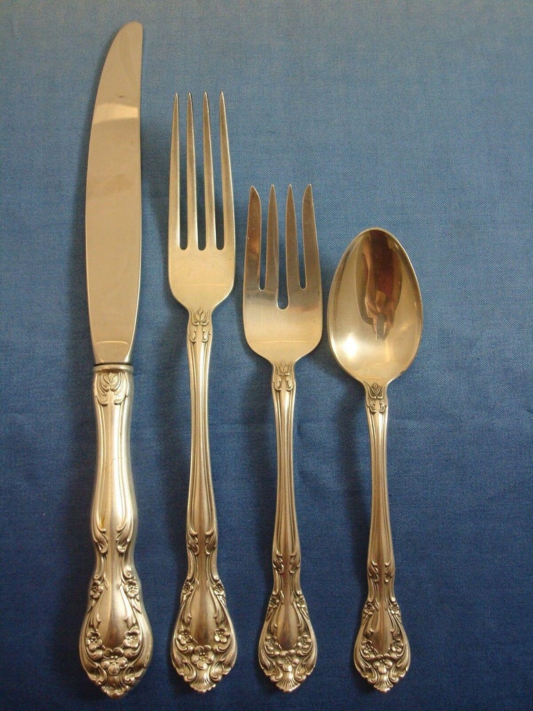 Chateau Rose by Alvin Sterling Silver Flatware Set Service Dinner Size ...