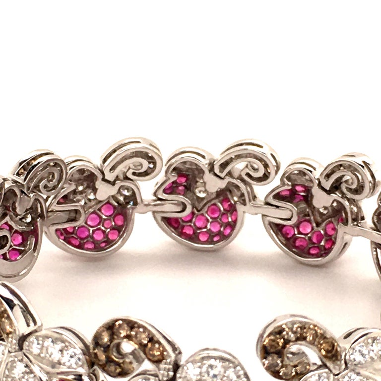 Chatila Diamond and Spinel Bracelet in 18 Karat White Gold at 1stDibs