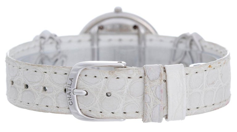 Chatila Ladies White Gold Diamond Pave Arc-en-Ciel Wristwatch at 1stDibs
