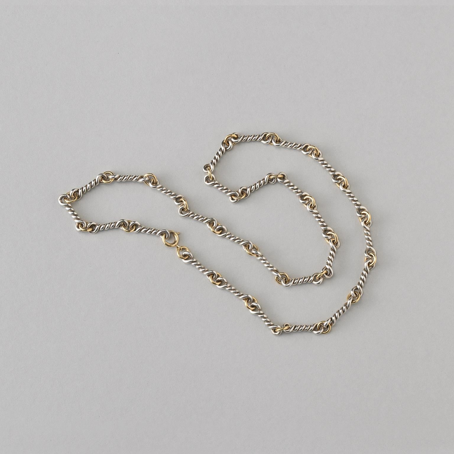 Chaumet 18 Carat Gold an Silver Chain at 1stDibs