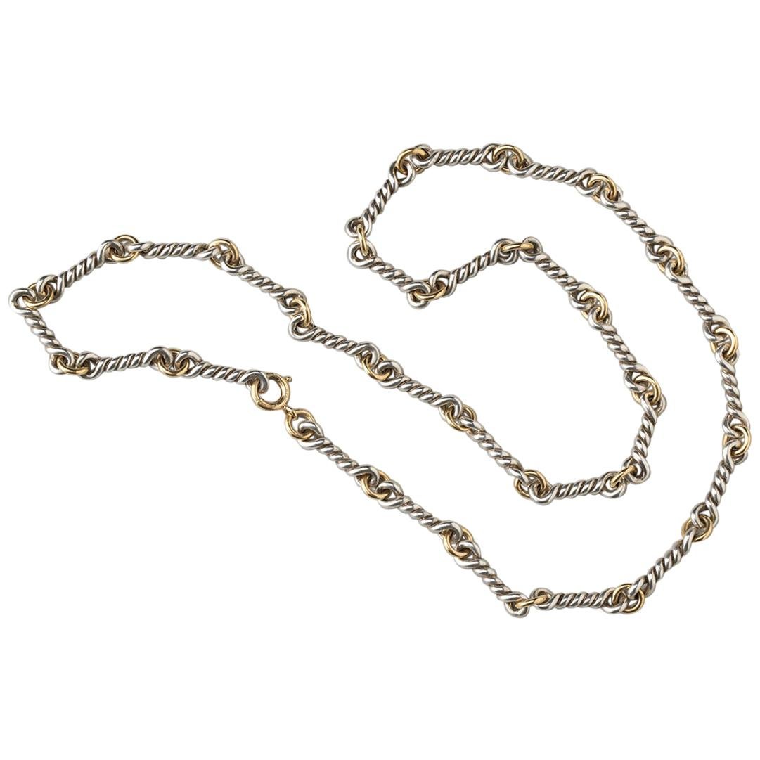 Chaumet 18 Carat Gold an Silver Chain at 1stDibs