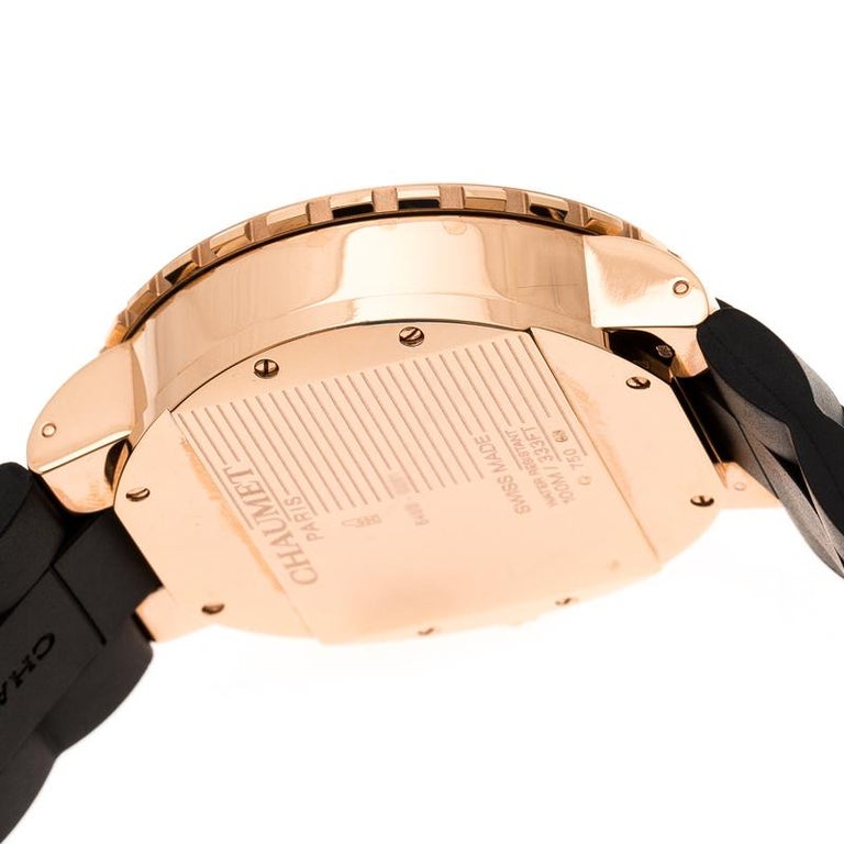 Chaumet 645B Men's Wristwatch 40mm 18K Rose Gold Cuff Links Ball Pen ...