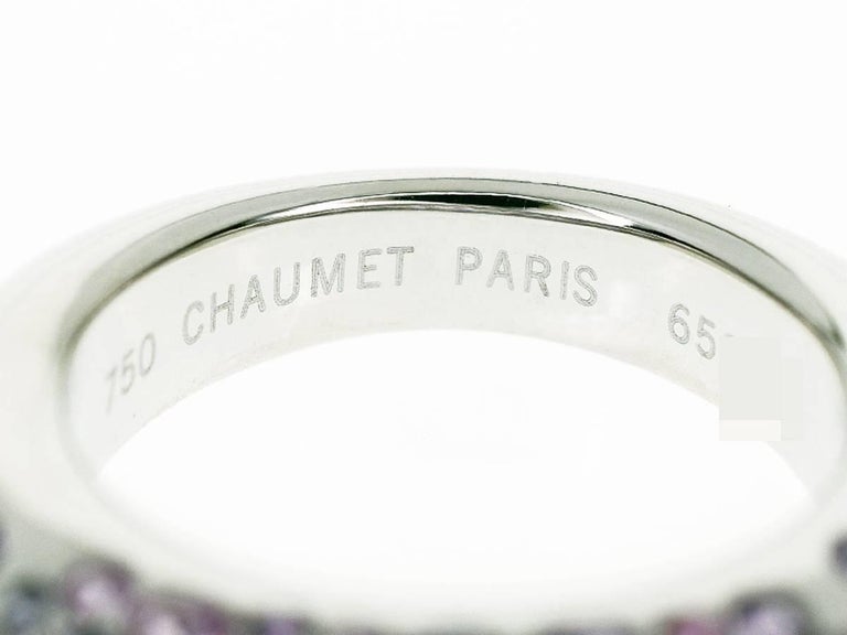 Chaumet Anneau Caviar Pink Sapphire 18 Karat White Gold Ring US 5.25 at ...