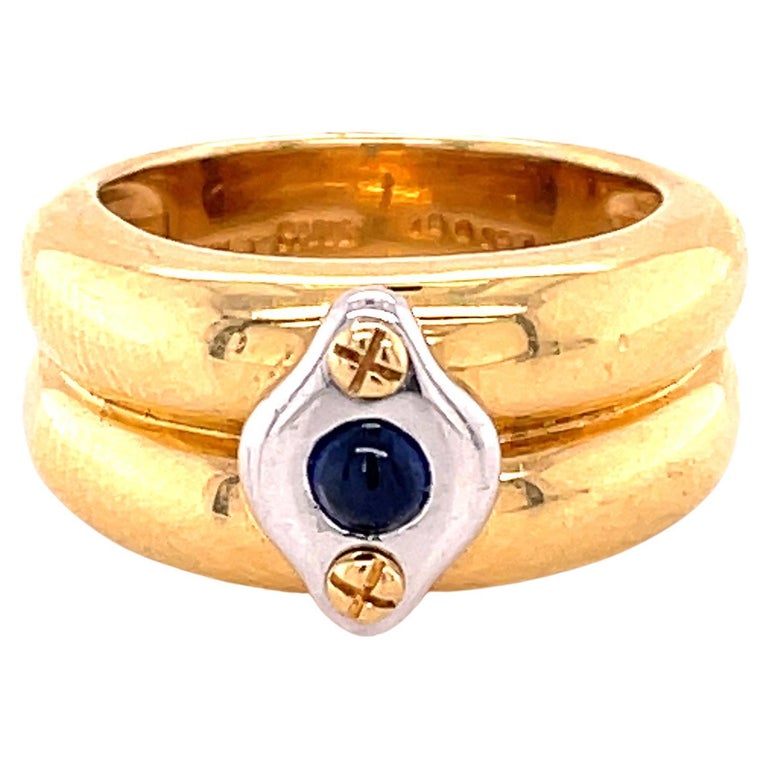 Chaumet Blue Sapphire and Yellow Gold Ring For Sale at 1stDibs