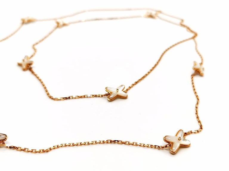 Chaumet Chain Necklace Jeux De Liens Rose Golddiamond For Sale at 1stDibs