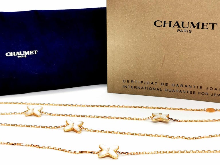 Chaumet Chain Necklace Jeux De Liens Rose Golddiamond For Sale at 1stDibs