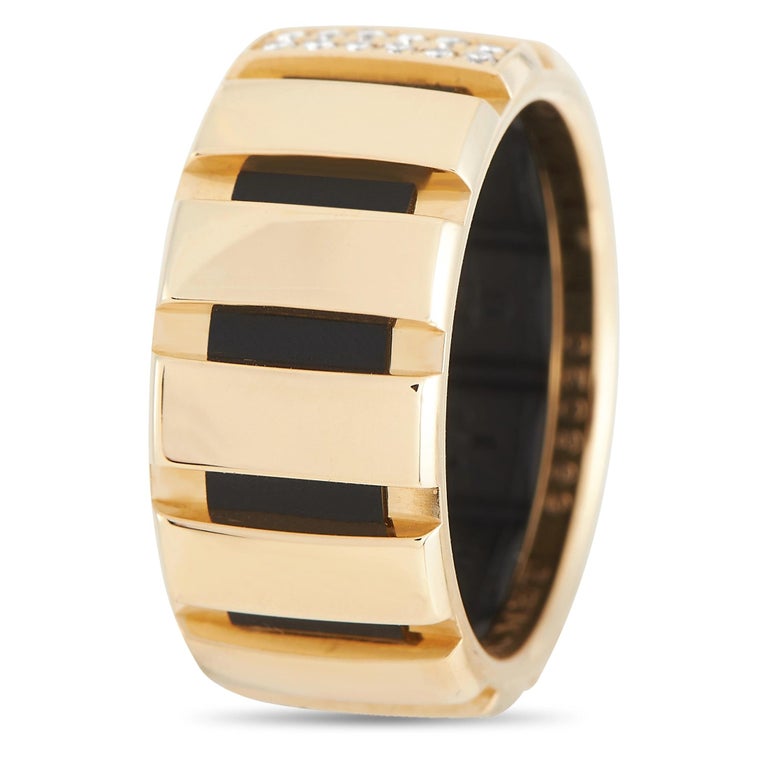 Chaumet Class One 18K Yellow Gold Diamond Band Ring For Sale at 1stDibs