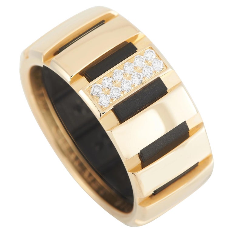 Chaumet Class One 18K Yellow Gold Diamond Band Ring For Sale at 1stDibs