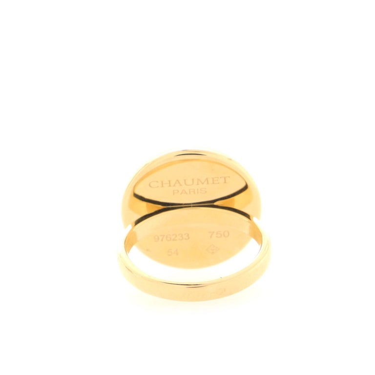 Chaumet Class One Cruise Ring 18k Yellow Gold with Citrine and Diamonds ...
