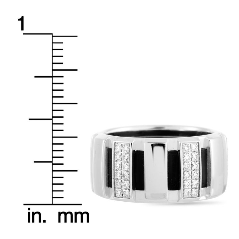 Chaumet Class One Rubber Diamond Pave White Gold Wide Band Ring at 1stDibs