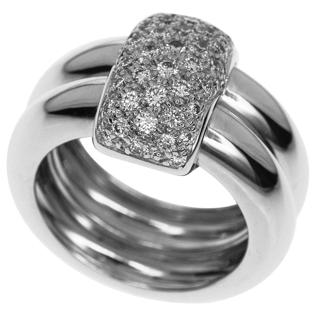 Chaumet Interlocking Diamond Gold Rings at 1stdibs