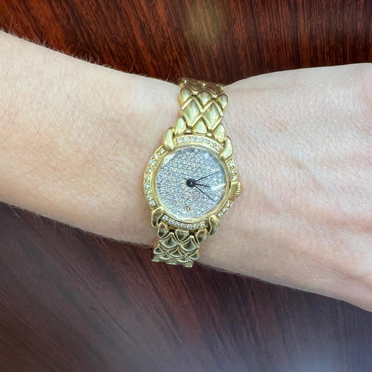 Chaumet Diamond Paris Elysses 18 Karat Yellow Gold Ladies Watch, Circa ...