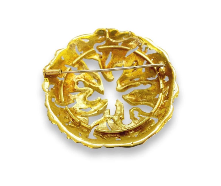 Chaumet Gold and Diamond Pendant/Brooch, French, 1970s For Sale at 1stDibs