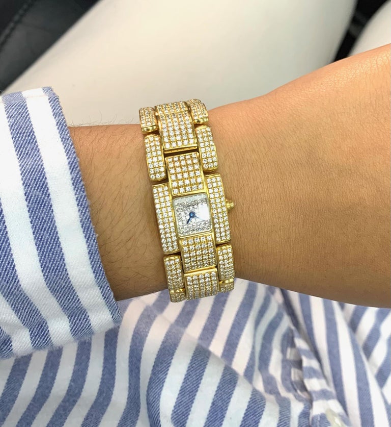 Chaumet Lady's Watch 'Square' Diamonds For Sale at 1stDibs