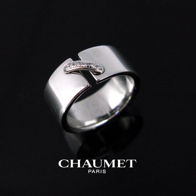 Chaumet “Lien” Diamonds White Gold Large Band Ring at 1stDibs | chaumet ...