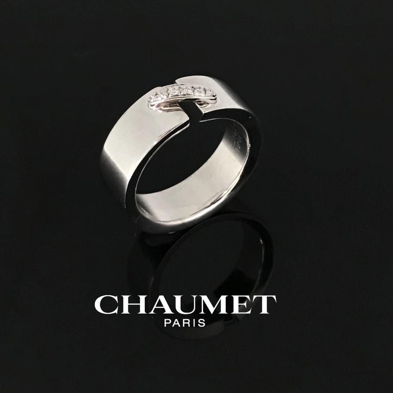 Chaumet Lien Link Diamonds White Gold Band Ring at 1stDibs