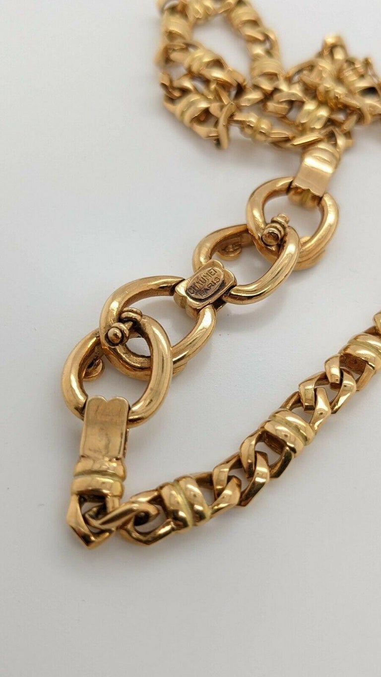 Chaumet Paris 18k Yellow Gold and Diamond Link Necklace Vintage, Circa ...