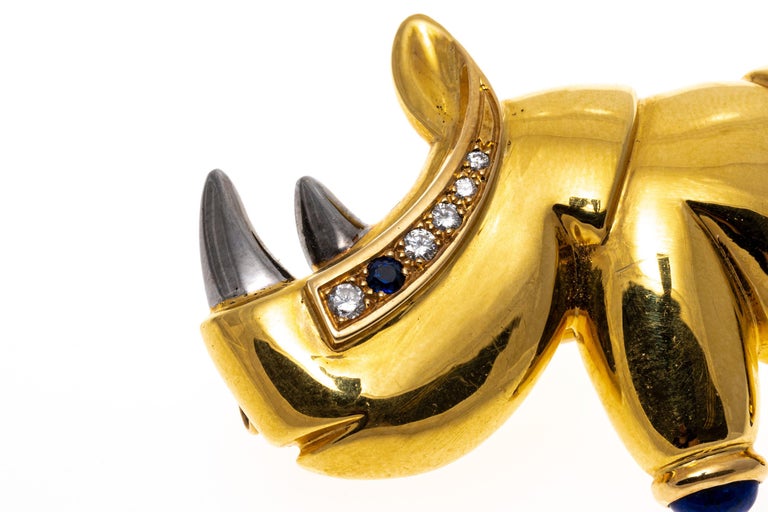 Chaumet Paris 18k Yellow Gold Sapphire, Diamond and Lapis Rhinoceros ...